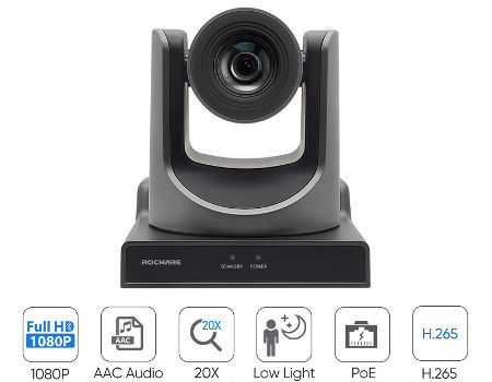 Rocware RC25 PTZ Full HD Meeting Teaching Church video conference ...