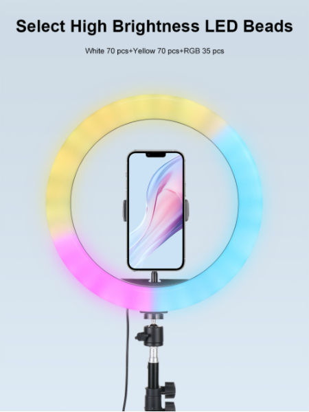 New Arrivals Makeup Mobile Phone LED RGB Selfie Ring Light With Clip ...