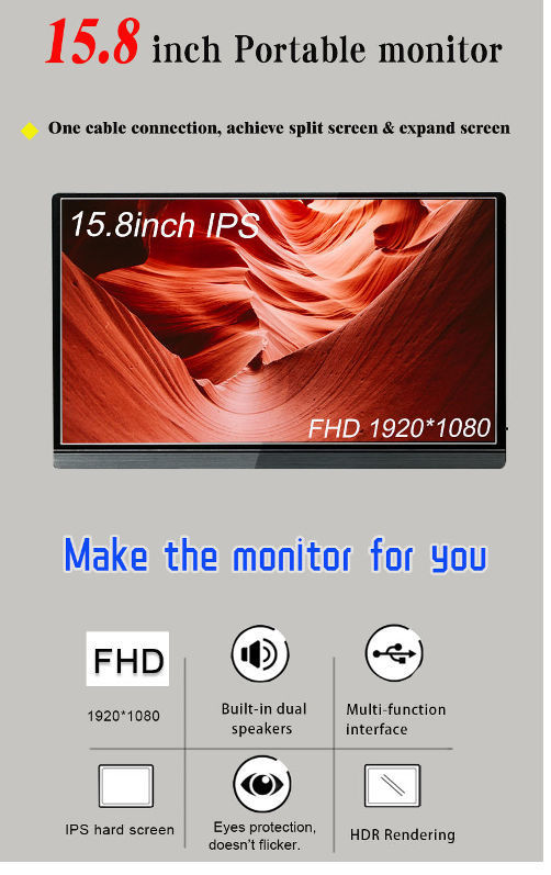 15.8'' portable monitors video game TFT monitors, baby monitor Portable ...