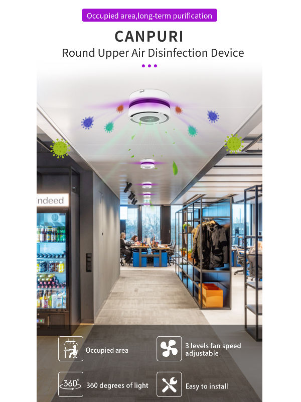UV LED application upper air disinfection purifier, recessed ceiling ...