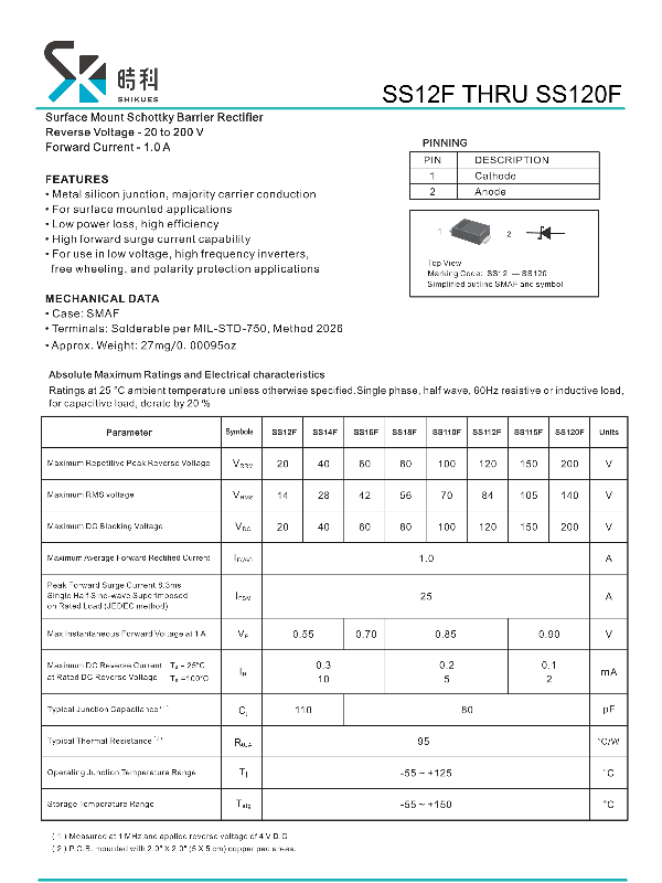 SHIKUES Best diode 1A 100V SMAF package SS110F schottky diodes, Diode SS110F SMAF - Buy China ...