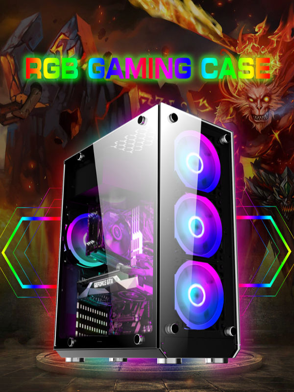 Customized branded logo rgb luminescent fan computer case, RGB Gaming ...