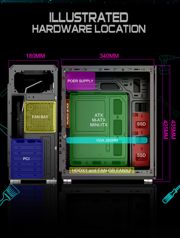 Customized branded logo rgb luminescent fan computer case, RGB Gaming ...
