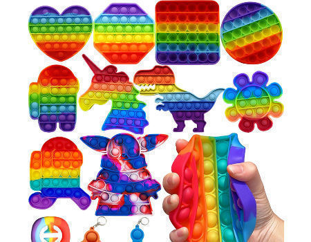 Multi Color Sensory Fidget Toys Set For Stress Relief Silicone Push ...