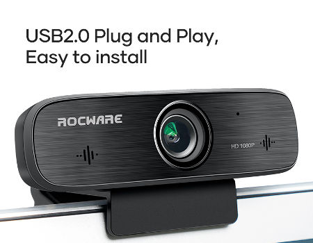 Rocware 4X Zoom 90 Degree Auto focus Video Conference Camera with ...