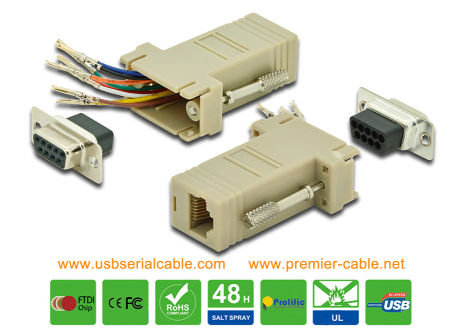 DB9 to RJ45 Console Connector, Sun DB9 Adapter Cisco Console Cable ...