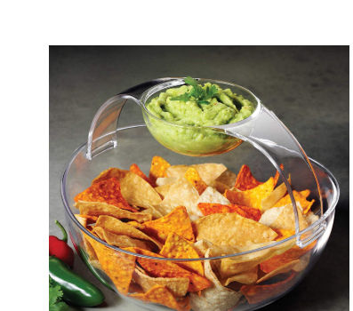 Plastic Chip and Dip Bowl(Removable Arched Dip Cup), Chip and Dip Bowl ...