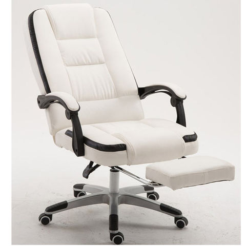 White office chair with footrest store