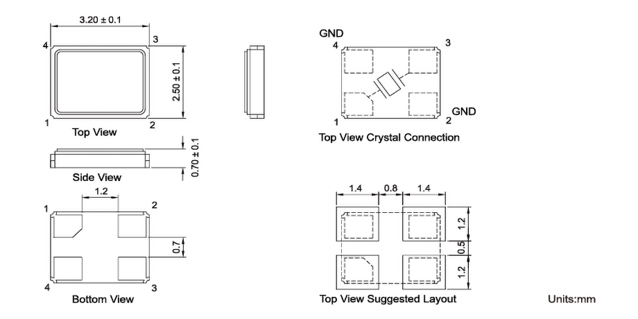 JGHC SMD3225 8MHz 20pF 10ppm Crystal Resonator, SMD3225 xtal 3225 ...