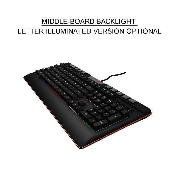 Wired computer membrane keyboard with white single or rainbow backlight ...
