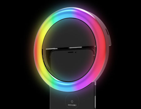 Amazon Hot New Portable Mobile Flashes lights mini ring clip RGB Color ...