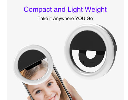 Amazon Hot New Portable Mobile Flashes lights mini ring clip RGB Color ...