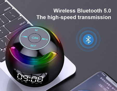 G90 ball speaker seven Color Dazzles light clock alarm 18h playing time ...