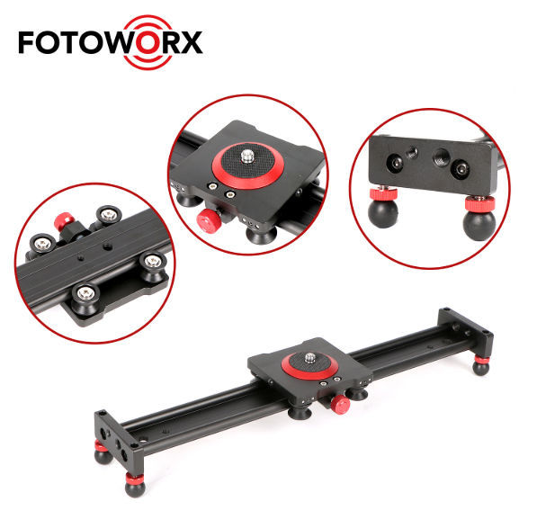 16''/40cm Camera Slider Aluminum Alloy Dolly Rail with 4 Bearings for ...