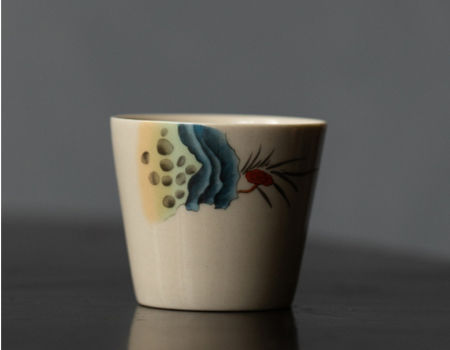 Retro straight mouth teacup ceramic male and female master cup single ...