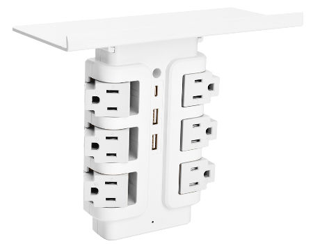USA 6 rotatable outlets wall socket with USB 2A1C extension power ...