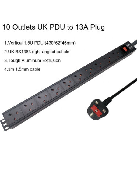 Power distribution unit 19" strip aluminium pdu c19, power strip power ...