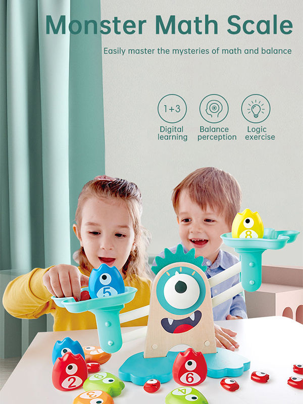 Hape Counting Game Toys Weighing Monster Math Scale Balance Preschool ...