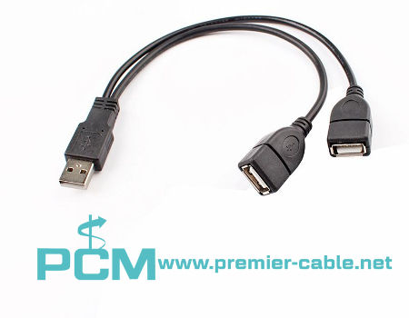 USB 2.0 to Dual Female Type A Extension Cable, USB 2.0 Cable Type A USB ...