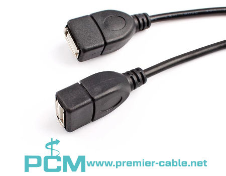 USB 2.0 to Dual Female Type A Extension Cable, USB 2.0 Cable Type A USB ...