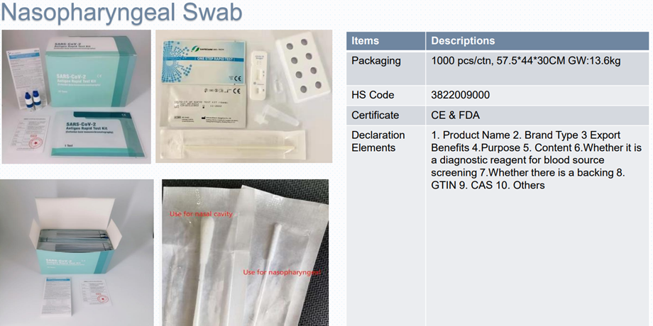 Nasopharyngeal Swab Test painless Medical Sampling Test Rapid Detection ...