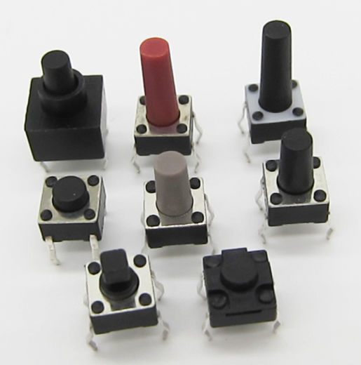 Pcb tact switch, spst 4 pin black push wholesale switch, momentary tact ...