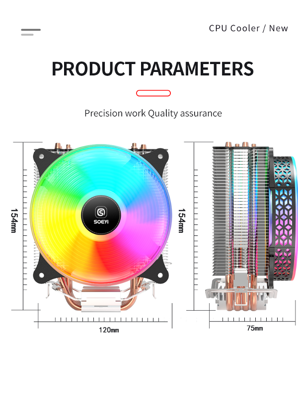 Four Heat Pipe U Shape High Efficiency CPU Cooling Heatsinks Laser ...