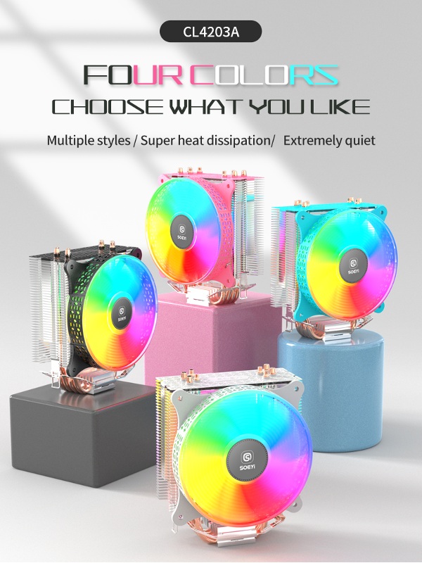 Four Heat Pipe U Shape High Efficiency CPU Cooling Heatsinks Laser ...