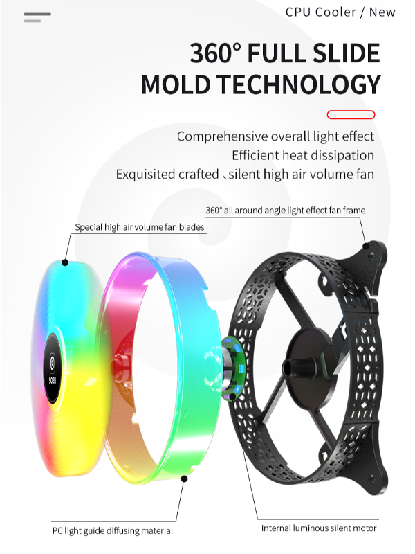 Soeyi heat pipe air cooler amd pwm cpu radiator cooler 120mm aluminum ...