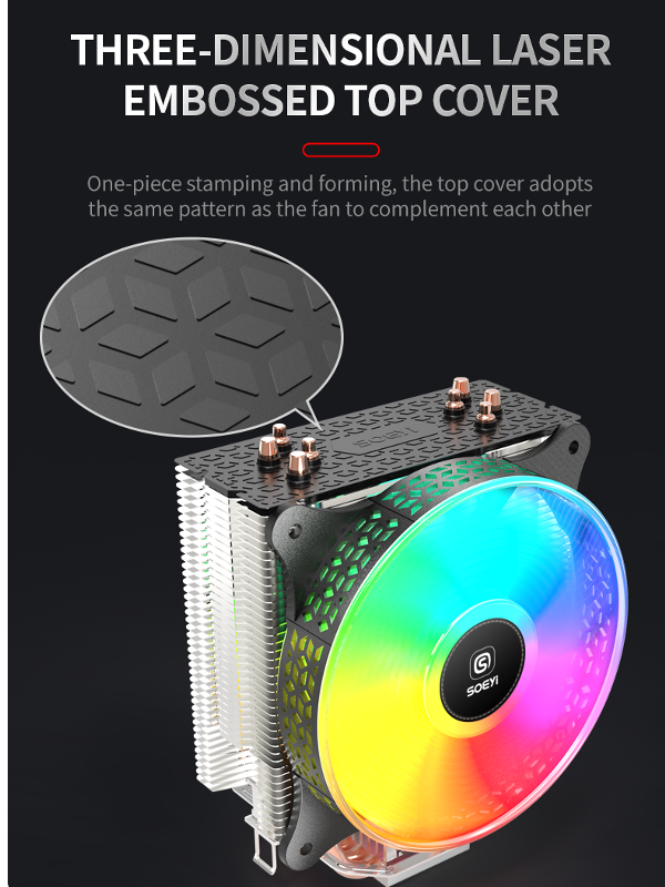 Soeyi heat pipe air cooler amd pwm cpu radiator cooler 120mm aluminum ...