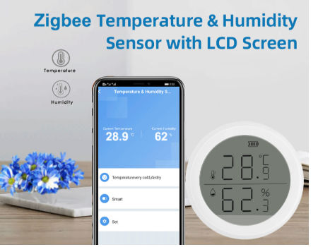 Tuya Smart Home Indoor Digtal Hygrometer Thermometer LED Screen ZigBee ...