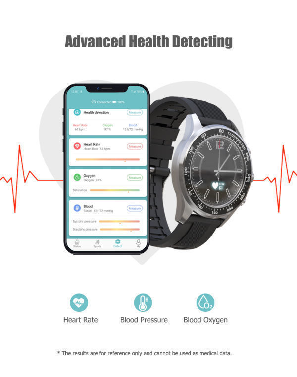 Hybrid Smartwatch Small Oled Screen Heart Rate Call Reminder Pedometer ...