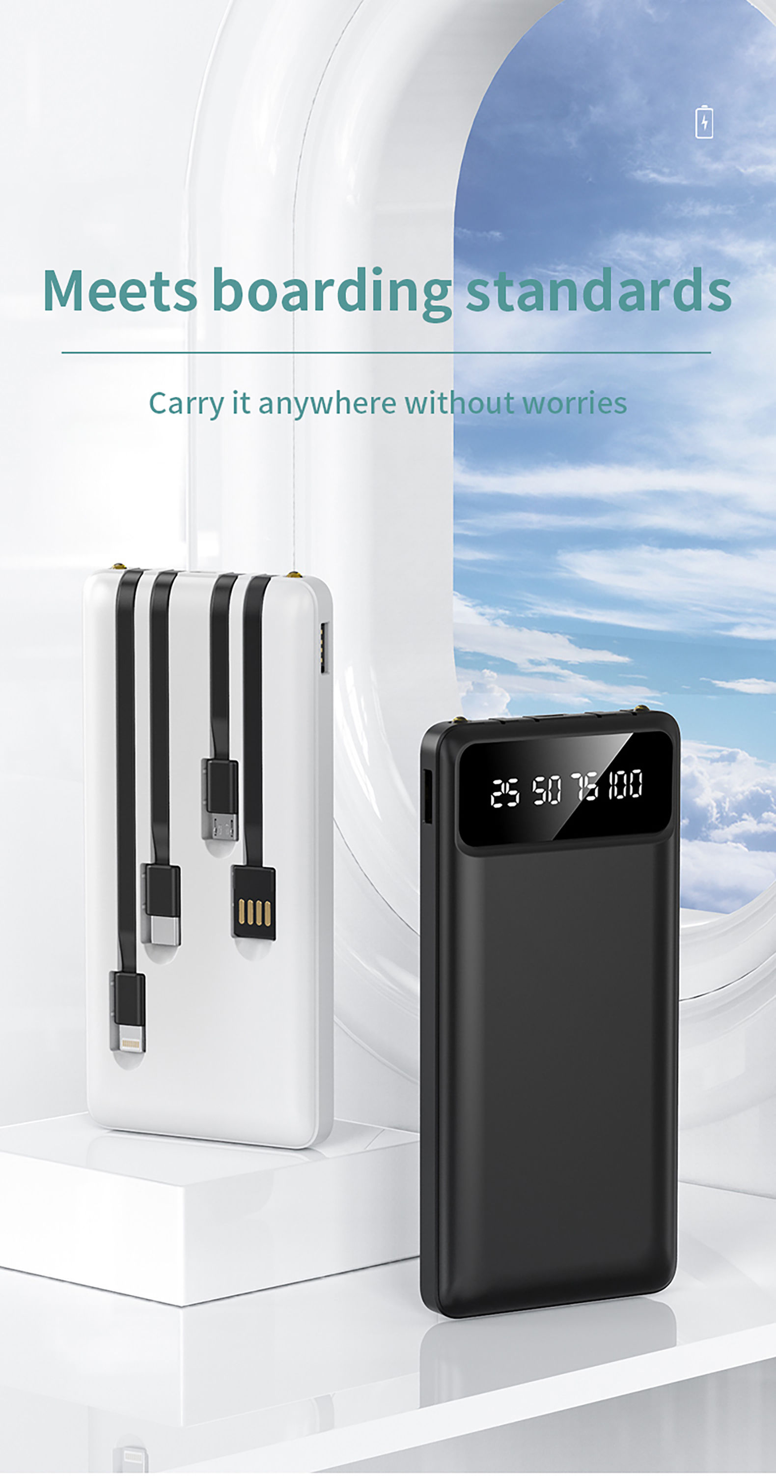 Buy Wholesale China 10000mah Power Banks Built-in 4 Cables Portable ...