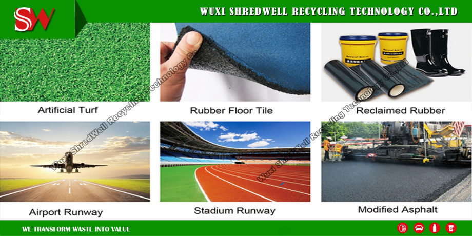 Rubber Crusher Tire Recycling Plant For Rubber Powder / Rubber Crumb ...