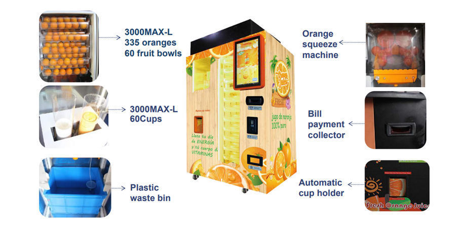 Custom Vending Machines Orange Juice Vending Machine For Subway Station ...
