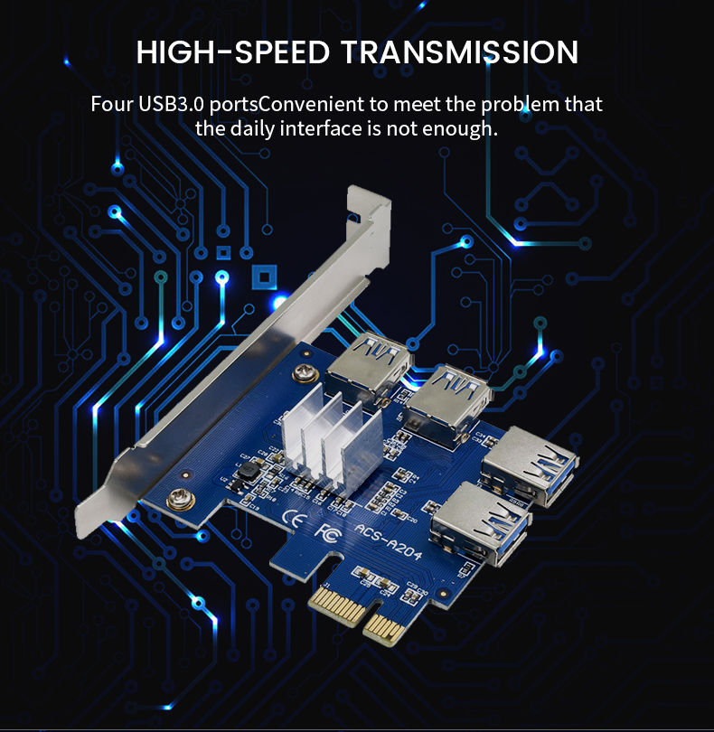 Achetez en gros Carte Graphique Pci-e Usb3.0 Pci-e 1x à 4 Port Usb 3.0 ...