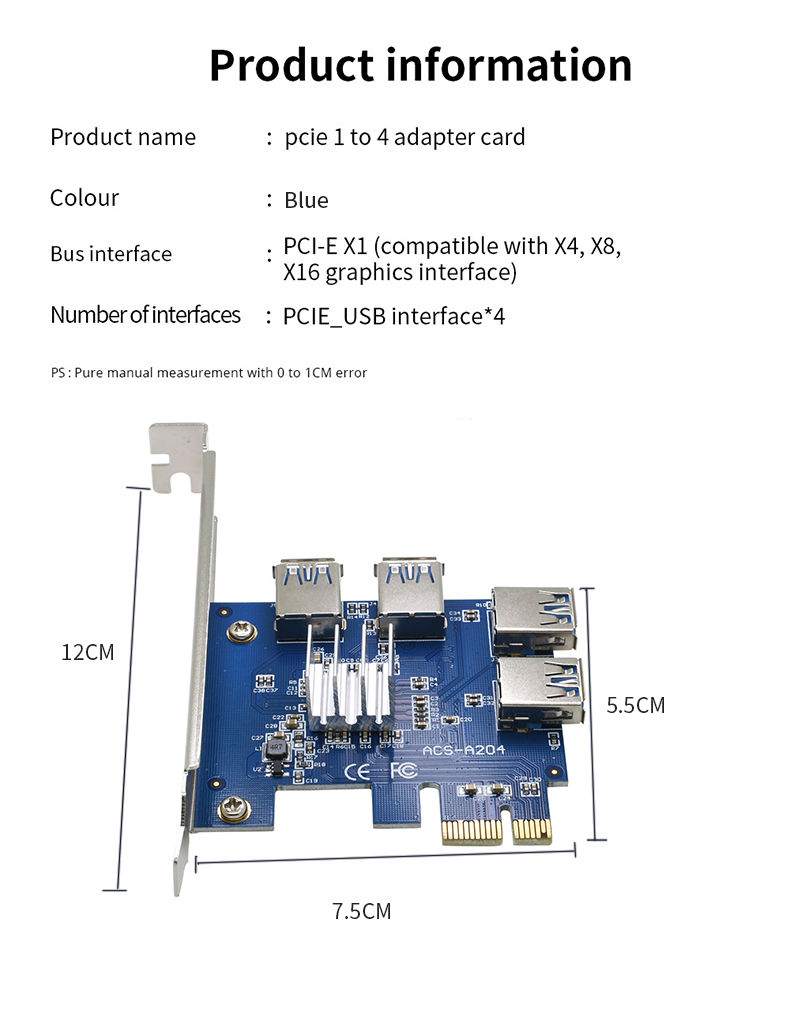 Achetez en gros Carte Graphique Pci-e Usb3.0 Pci-e 1x à 4 Port Usb 3.0 ...