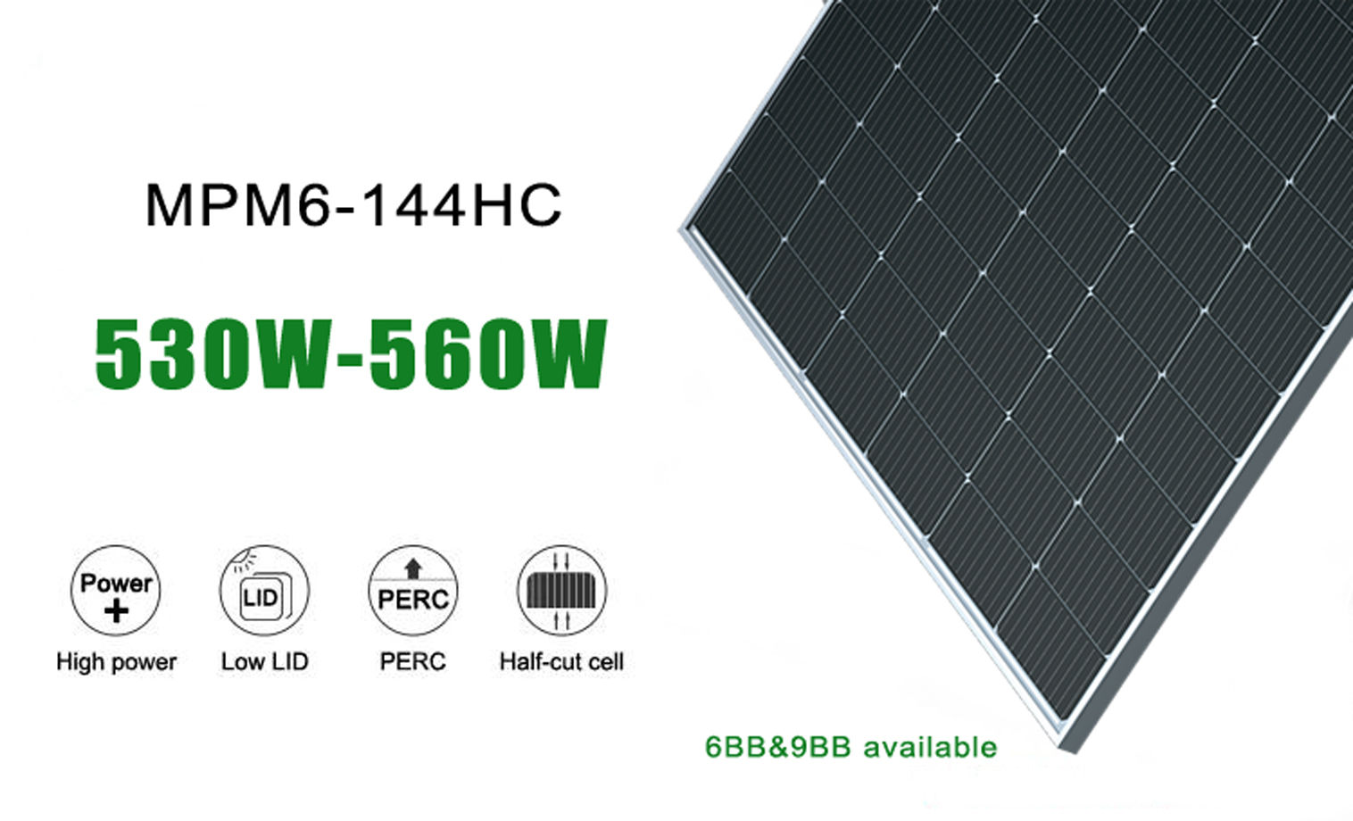High Efficiency 530w 540w 40w 560w Pv Bifacial Perc Mono Solar Panel ...