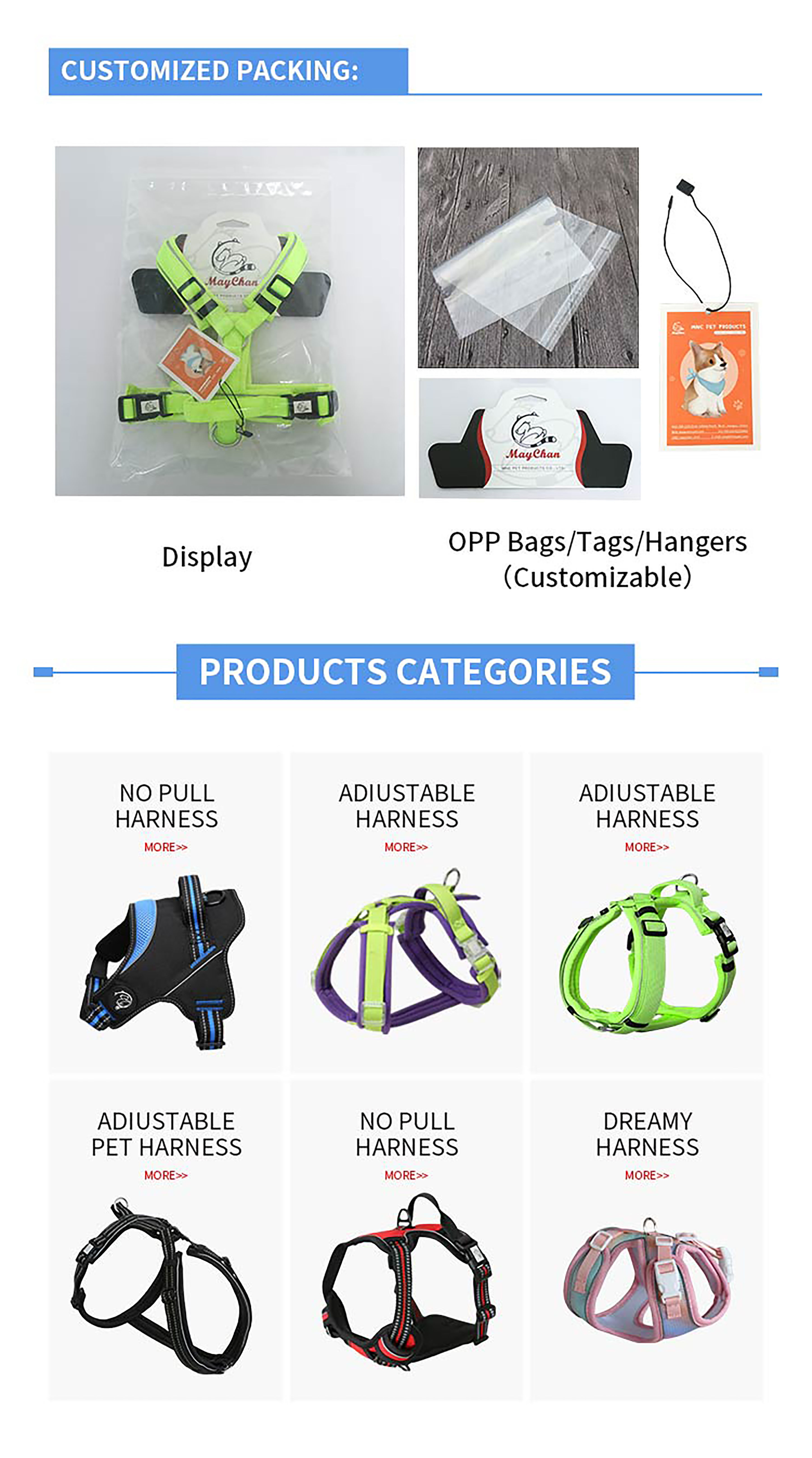 Buy Wholesale China Maychan Custom No Pull Colorful Dog Harness With Leash, Personalized ...