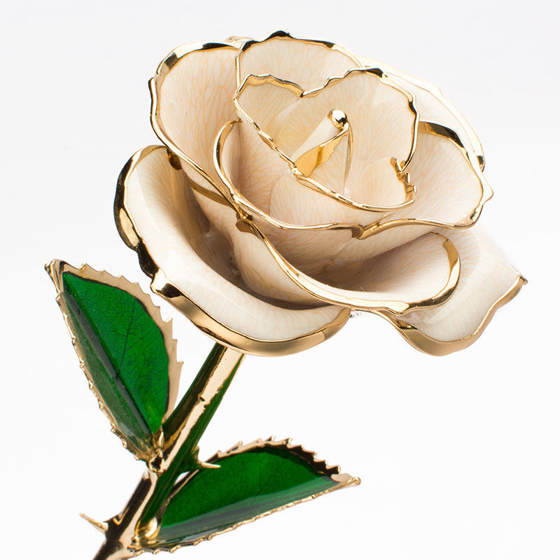 Bulk Buy China Wholesale Gold-trimmed Rose 24k True Flowers Dipped Rose ...