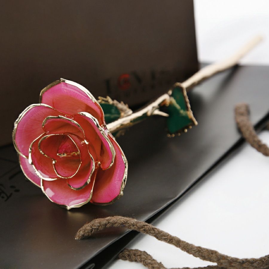 Bulk Buy China Wholesale Gold-trimmed Rose 24k True Flowers Dipped Rose ...