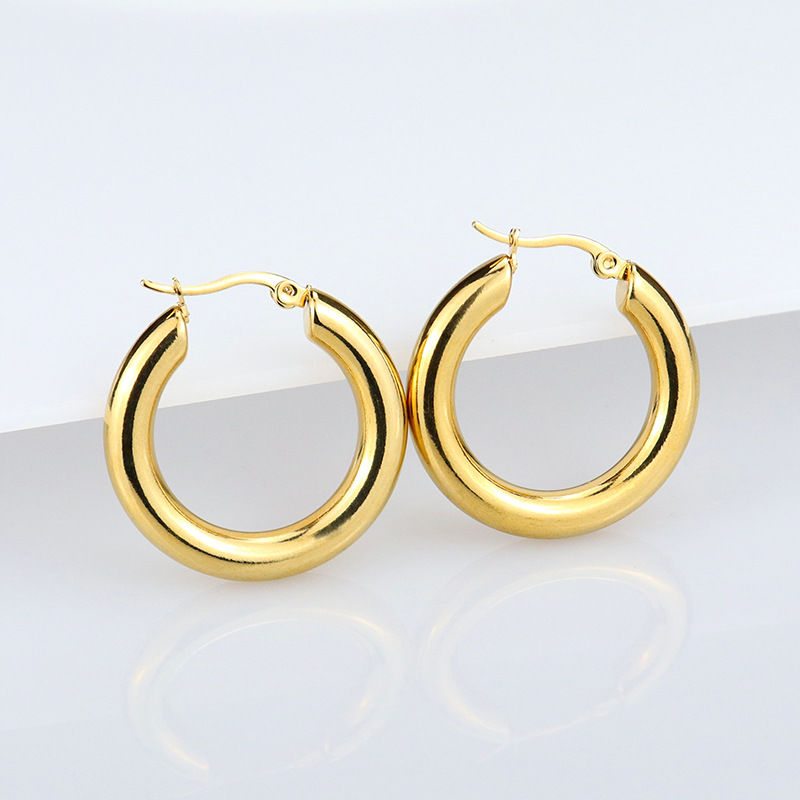 Buy Wholesale China Trendy Stainless Steel Plated Gold Circle Round ...