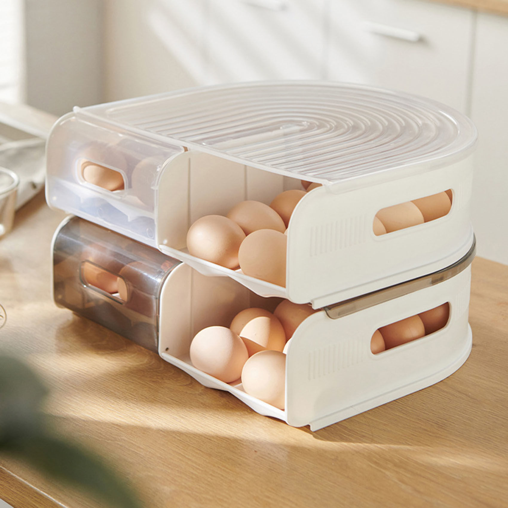 Egg Tray Automatic Rolling Egg Box U-type Plastic Egg Boxes With Lid ...