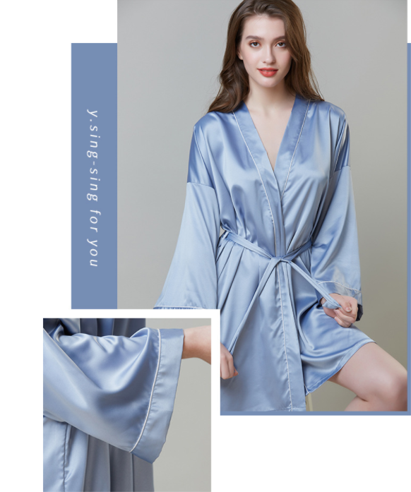 Buy Wholesale China Women's Sleeping Robes, Imitation Silk Nightgown ...