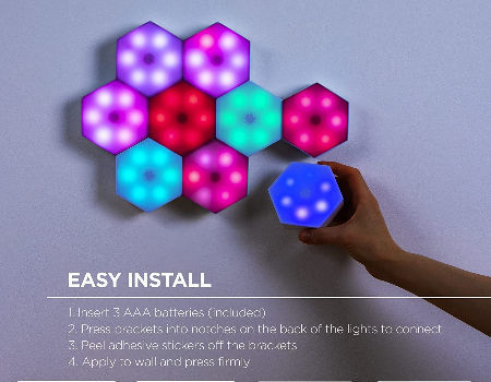 Buy Wholesale China 6 Packs Hexagonal Touch Activated Multi Color Led ...