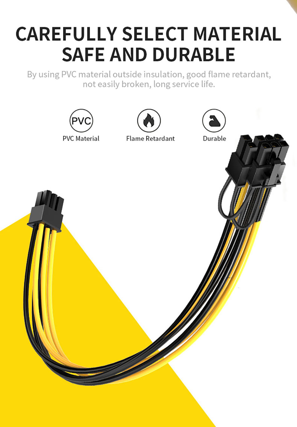6 Pin Male To Dual 8 Pin Male Power Cable 6 Pin Male To Dual 8 Pin Male ...