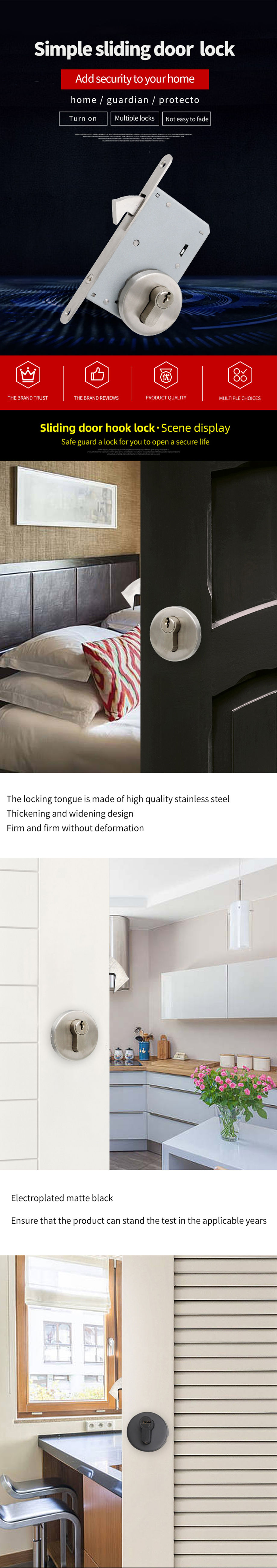 Hot Selling Stainless Steel 304 Sliding Door Lock For Modern House ...