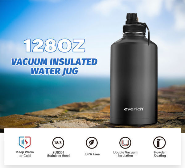 Gallon Water Bottle Stainless Steel Beer Jug Growler 64oz 128oz 1 ...