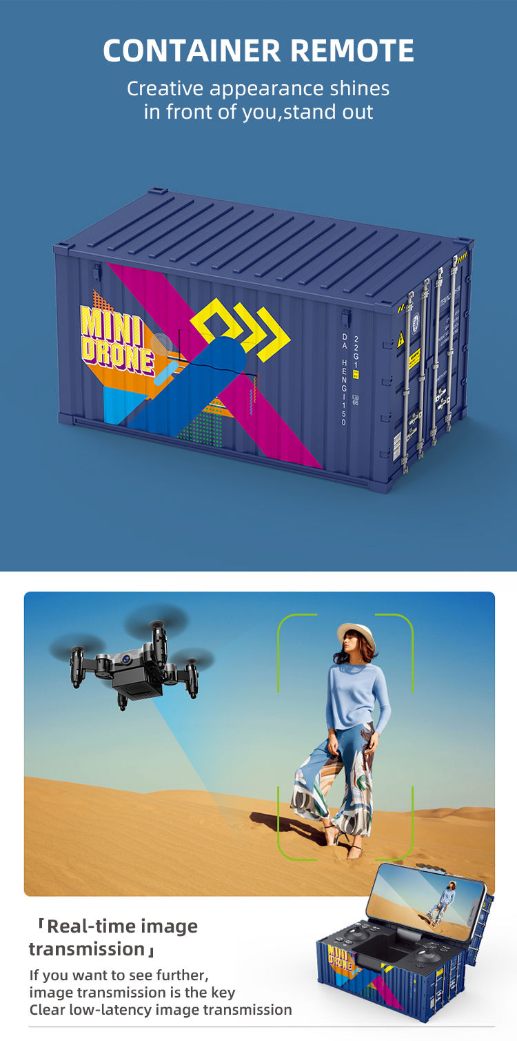 2.4g Wifi Mini Quad Rotor Uav Container Hd Camera Remote Control ...