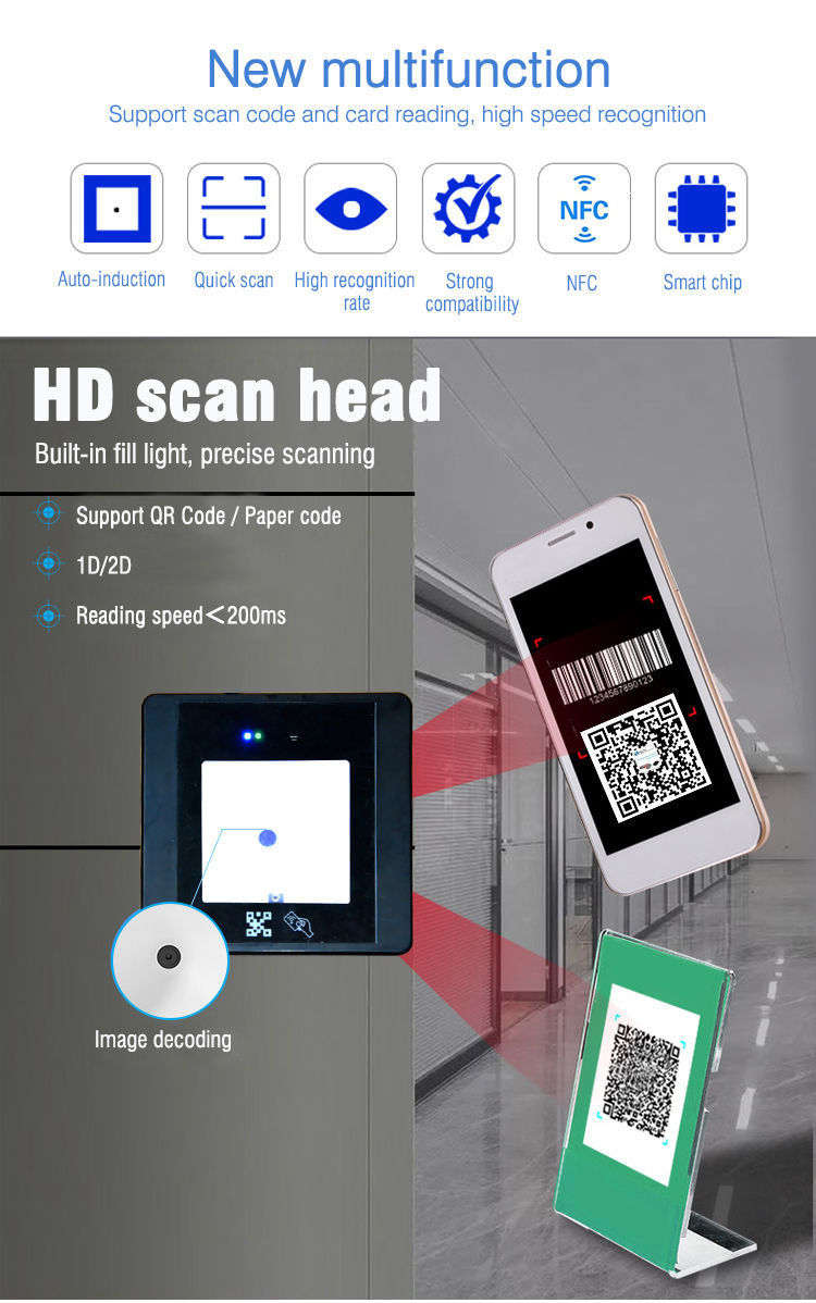 Wiegand Rs232 Usb Qr Qode Access Smart Card Reader 2d Embedded Barcode ...